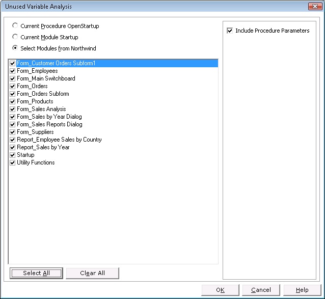 Unused Variable Analysis Of Total Visual Codetools For Visual Basic 6 Vb6 And Vba For